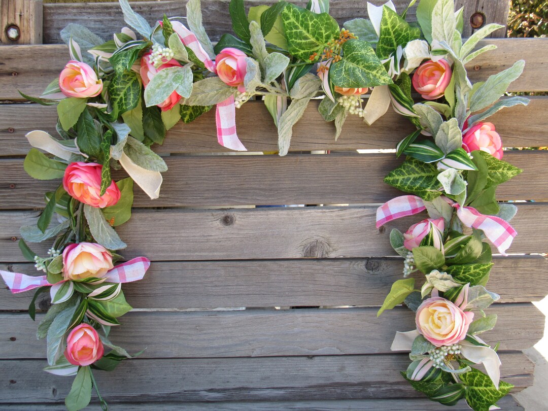 Spring Flower Garland Summer Ranunculus Lamb's Ear Swag Year Round ...