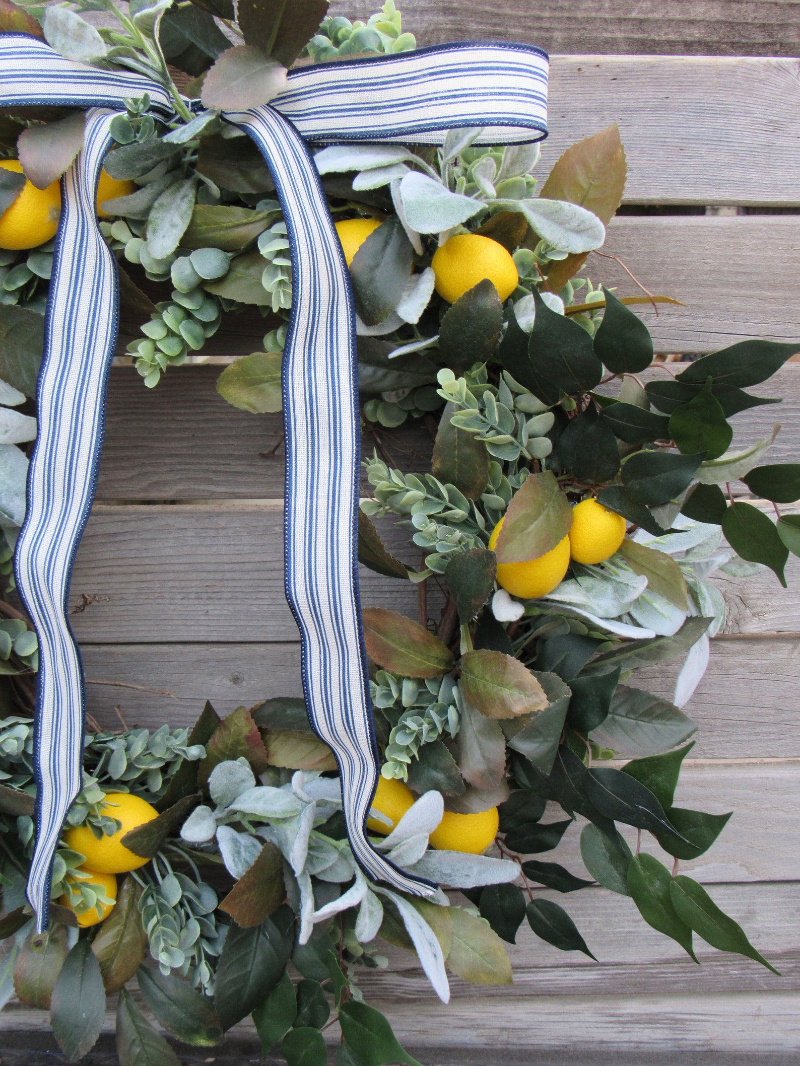 Lemon Greenery Wreath Lemon Eucalyptus Door Decor Spring Lemon | Etsy