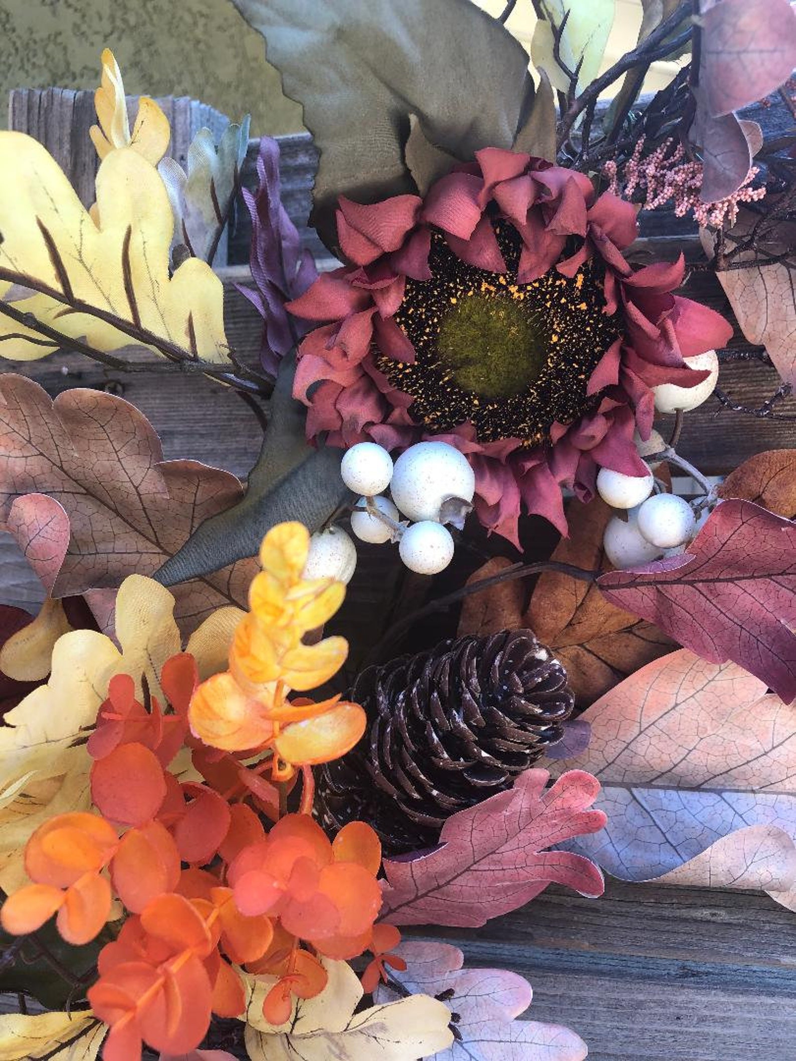 Fall Leaf Garland Fall Table Decor Pumpkin Door Decor Fall Sunflower ...