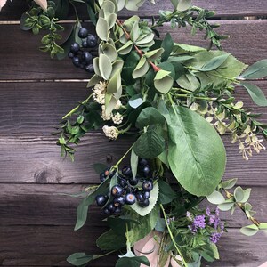 Blueberry Garland Blueberry Greenery Summer Garland Spring Berry Swag ...