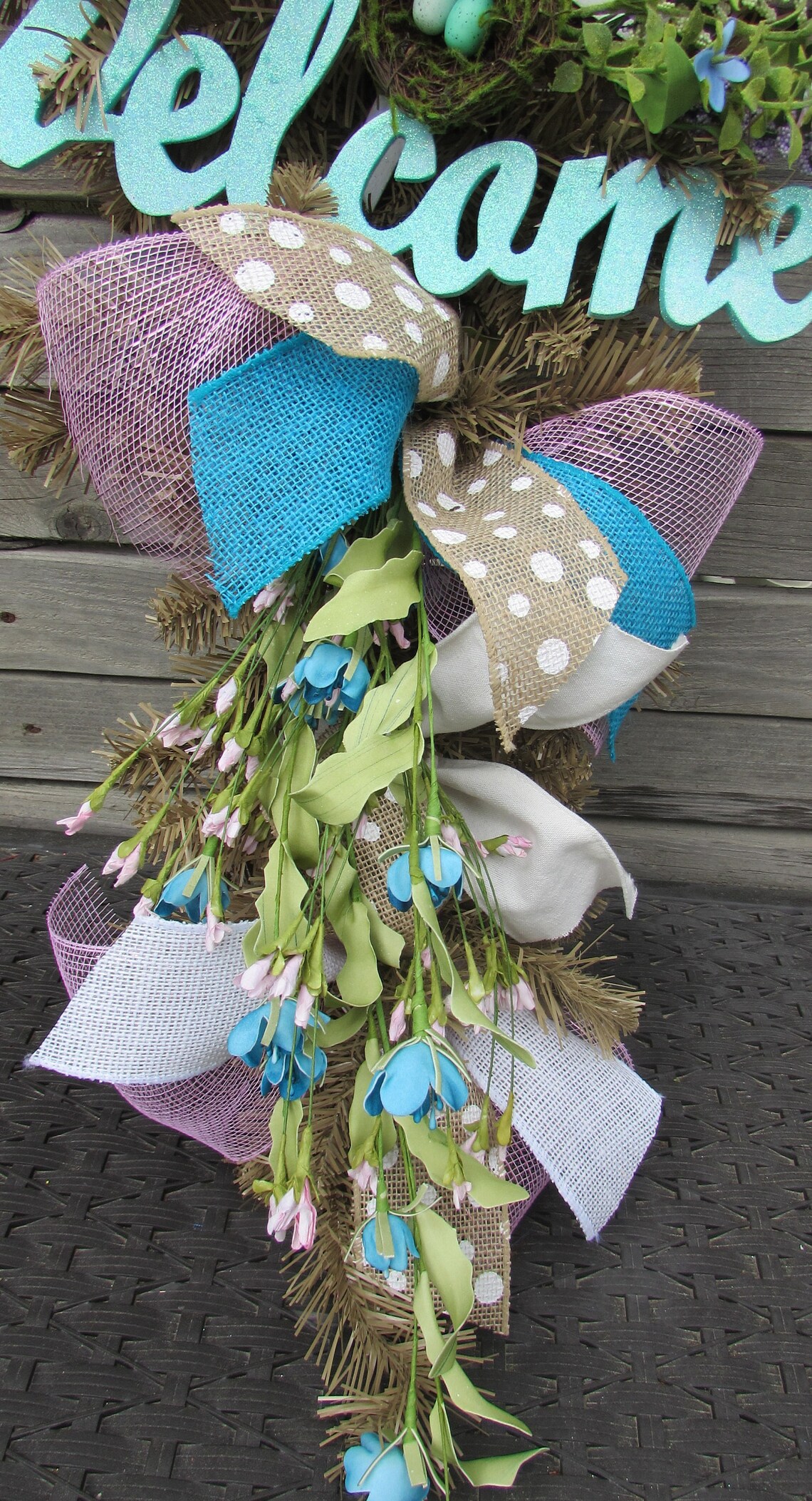 36 Welcome Spring Wreath Welcome Birds Nest Door Decor | Etsy