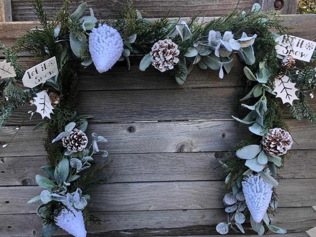 Winter Garland Winter Mantel Swag Winter Greenery Garland Winter Table ...