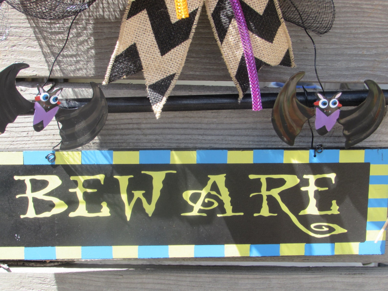 Halloween Door Decor Beware Door Decor Spider Web Door Decor - Etsy