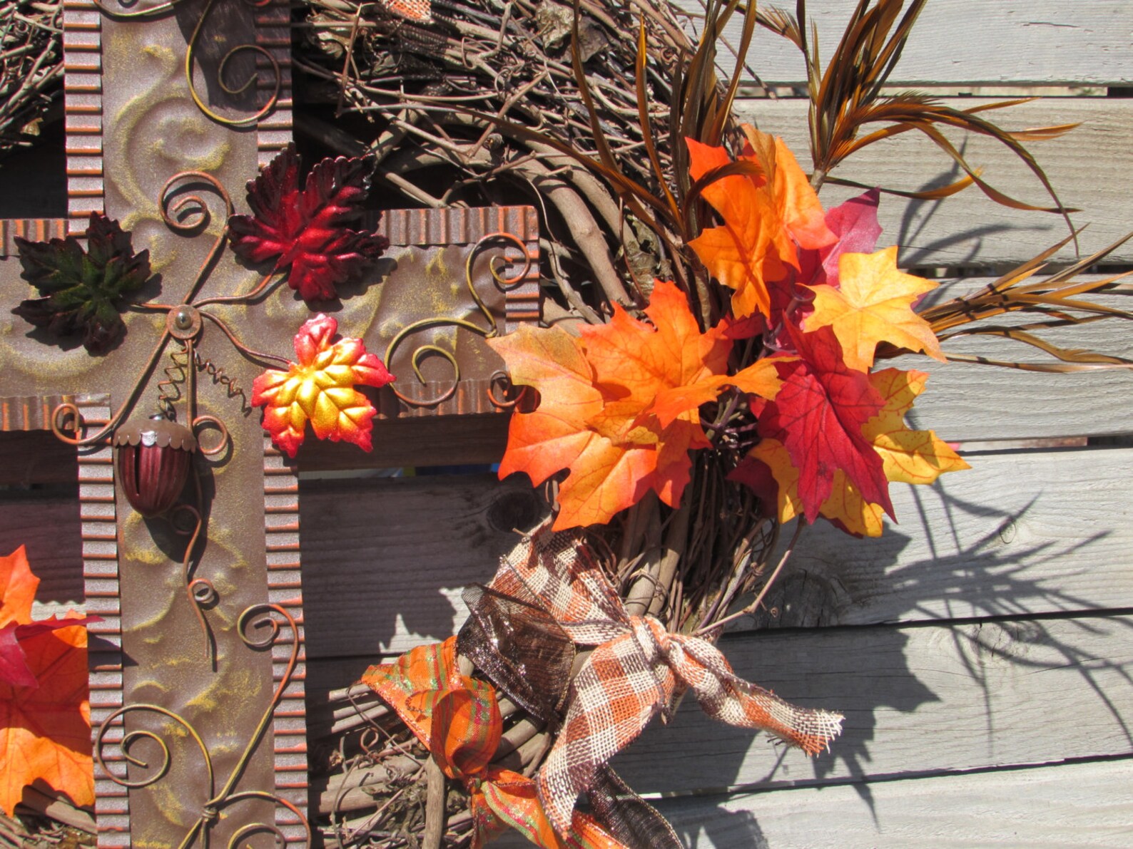 18 Religious Fall Wreath Cross Fall Wreath Fall | Etsy