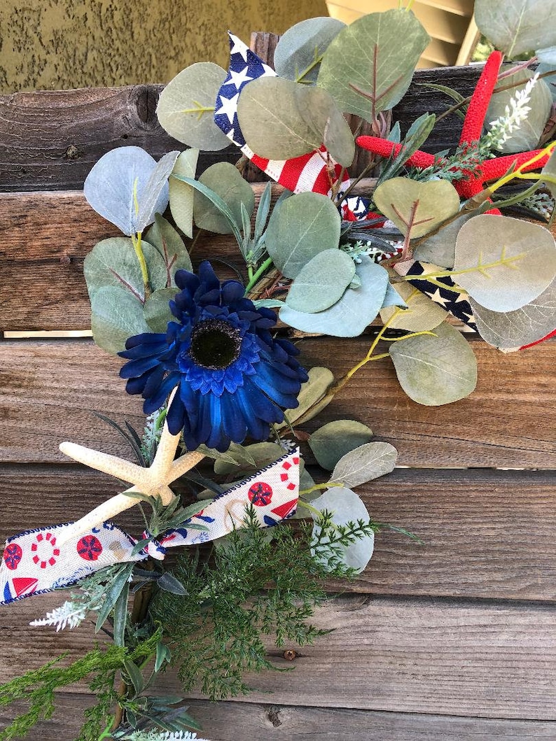 4th of July Garland July 4th Greenery Summer Starfish Garland Fourth ...
