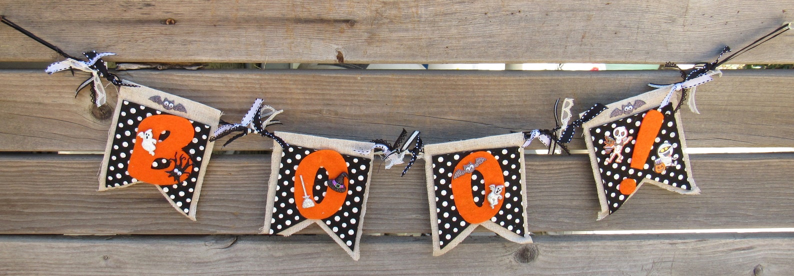 Halloween Pennant Banner Boo Garland Black Orange Ghost Boo - Etsy