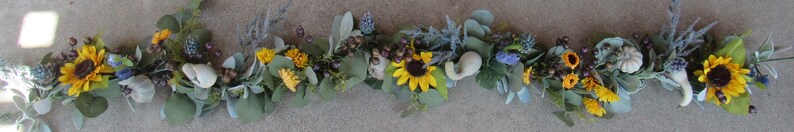 Fall Sunflower Garland Pumpkin Gourd Greenery Swag Fall - Etsy