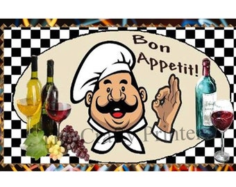 Bon Appetit Fat Chef - Etsy