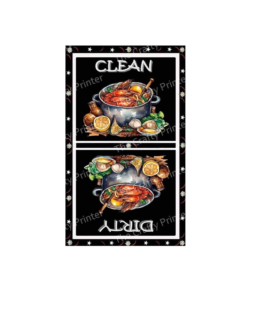 CAJUN CRAWFISH BOIL Dishwasher Magnet - Clean/dirty - Choice of Large ...
