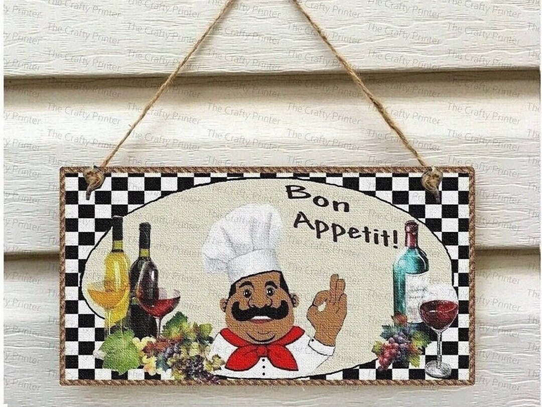 AFRICAN AMERICAN & WHITE Chef Decor Signs - Choice of Chef Patterns ...