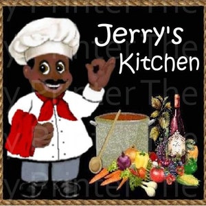 YOUR NAME 9"x8" CHEF Wooden Plaques - Male Chef or Female Chef - Afro ...