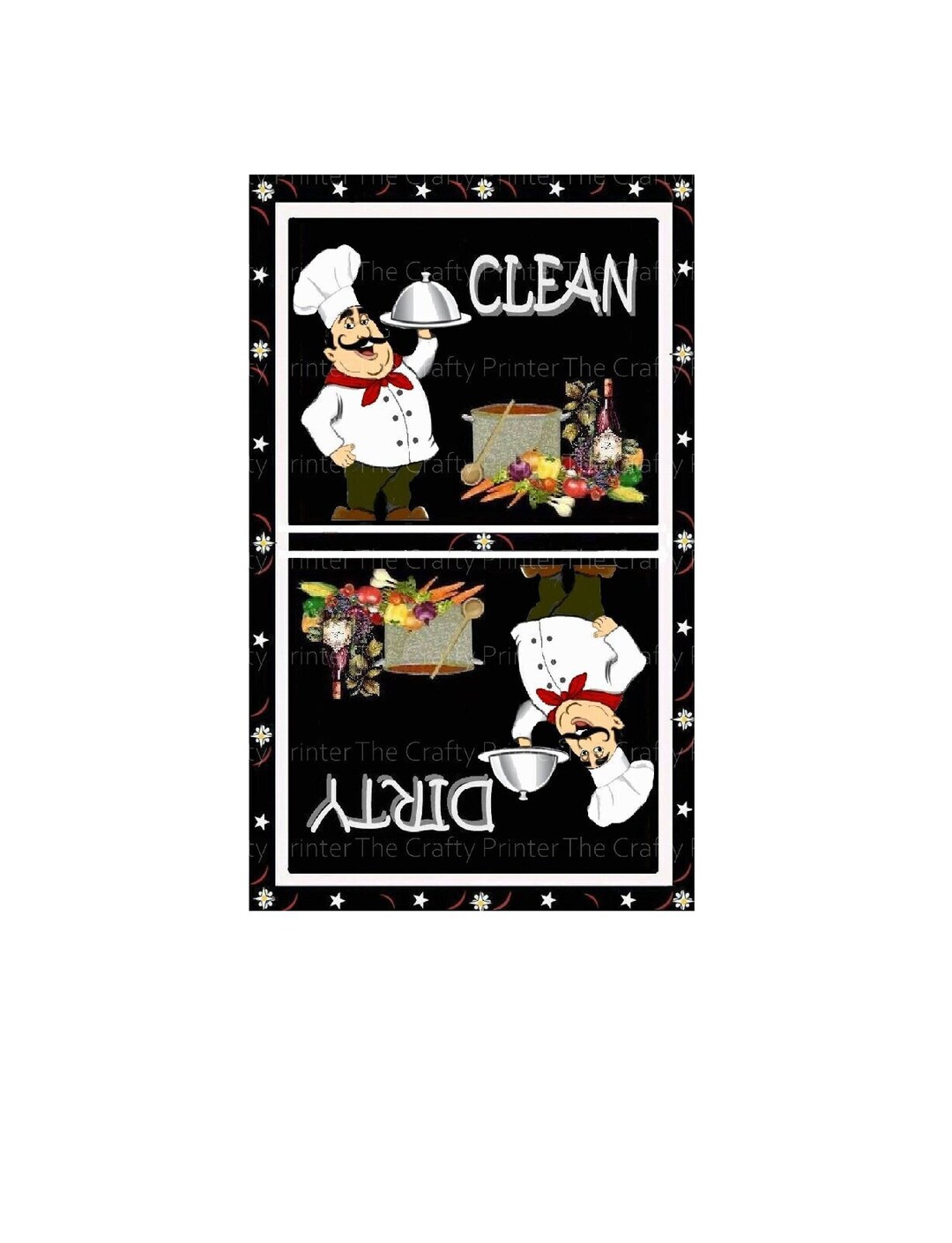 WHITE Chef or AFRICAN AMERICAN Chef Dishwasher Magnets - Clean/dirty ...