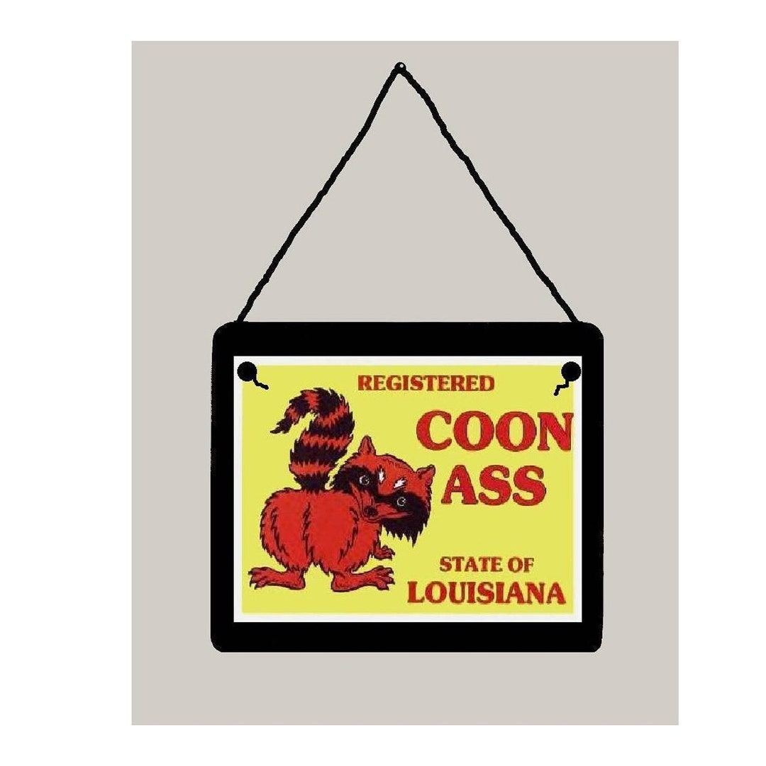 Louisiana Cajun Raccoon Wooden Sign: Humorous Wall Decor (5" X 5") - Etsy