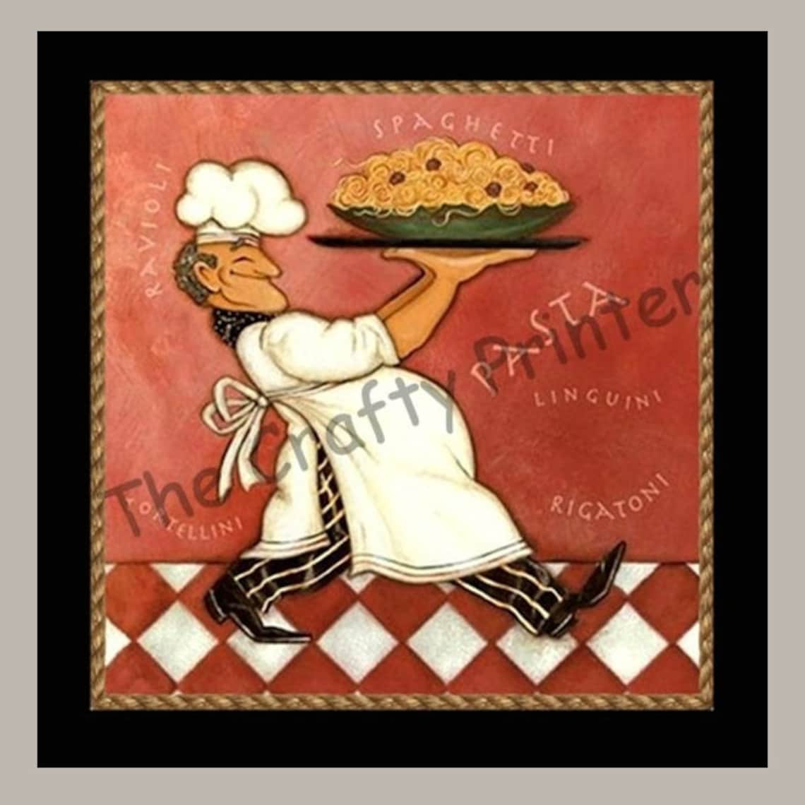 SET of FIVE Fat CHEF Themed Kitchen Decorator Wall Plaques - Etsy