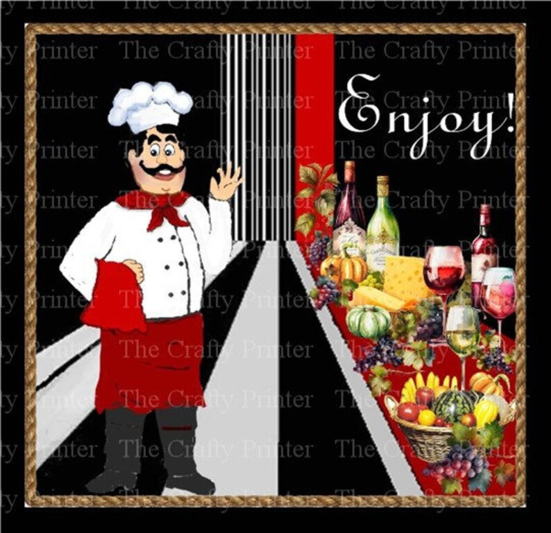 SET of THREE 5 X 5 CHEF Themed Kitchen Plaques - Etsy