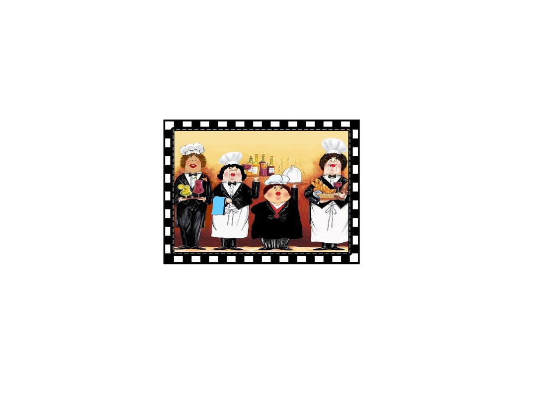 FOUR SNOOTY CHEFS 8"x12" Wooden Wall Sign - Two Designs - Male or ...