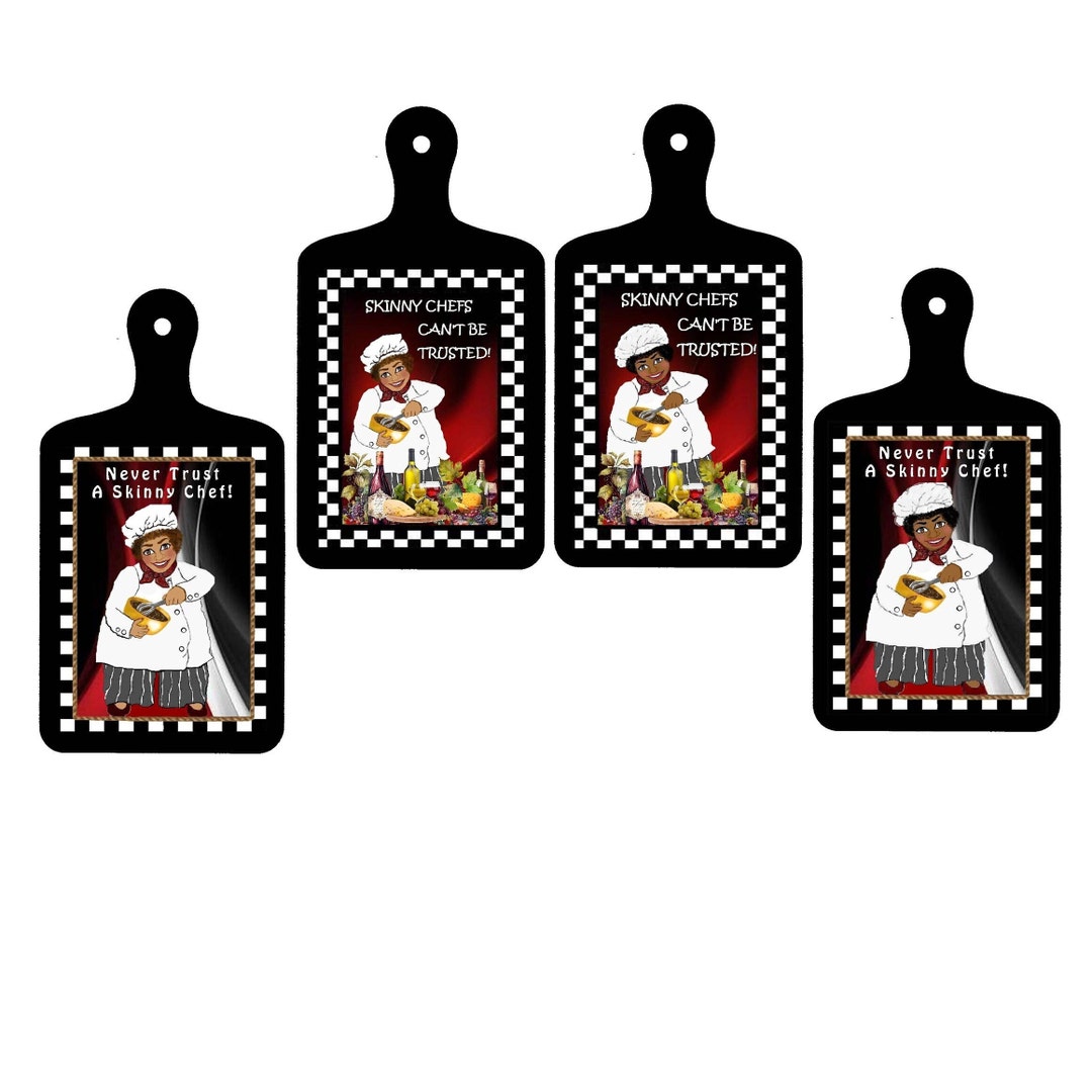 LADY CHEF Cutting Board-wall Plaques - African American & White Lady ...