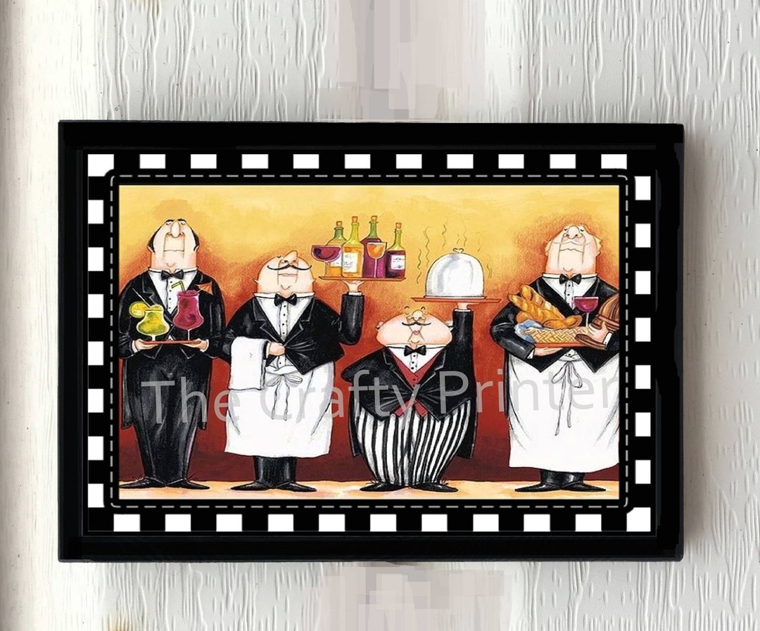 FOUR SNOOTY CHEFS 8"x12" Wooden Wall Sign - Two Designs - Male or ...