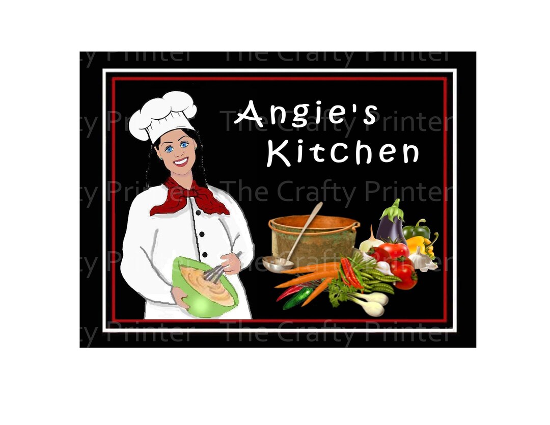 YOUR NAME MAGNET Lady Female Chef Cook Personalized Name - Etsy