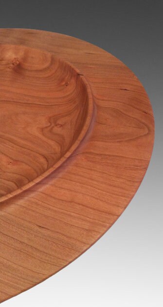 EXTRA LARGE 18.75" Black Cherry Wood Platter - Wood Plate - Wood Turned ...