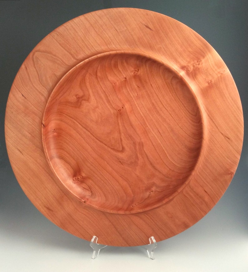 EXTRA LARGE 18.75" Black Cherry Wood Platter - Wood Plate - Wood Turned ...