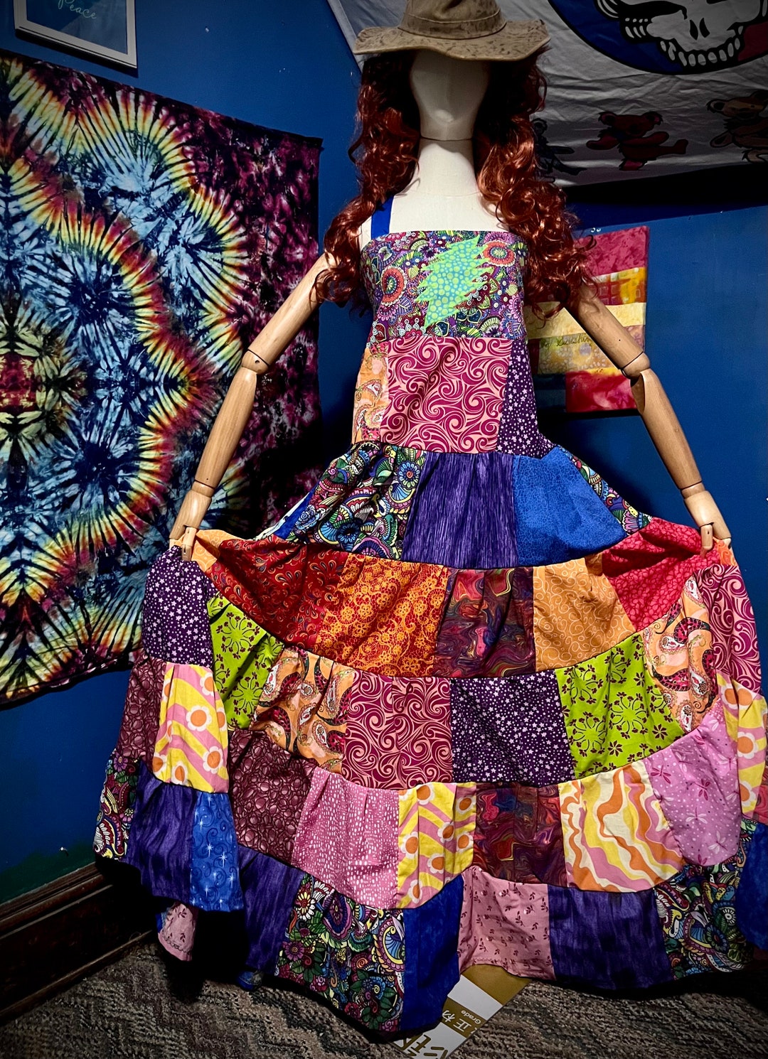 Now Thats Funked up Classic Hippie Apron Dress Patchwork Festival - Etsy