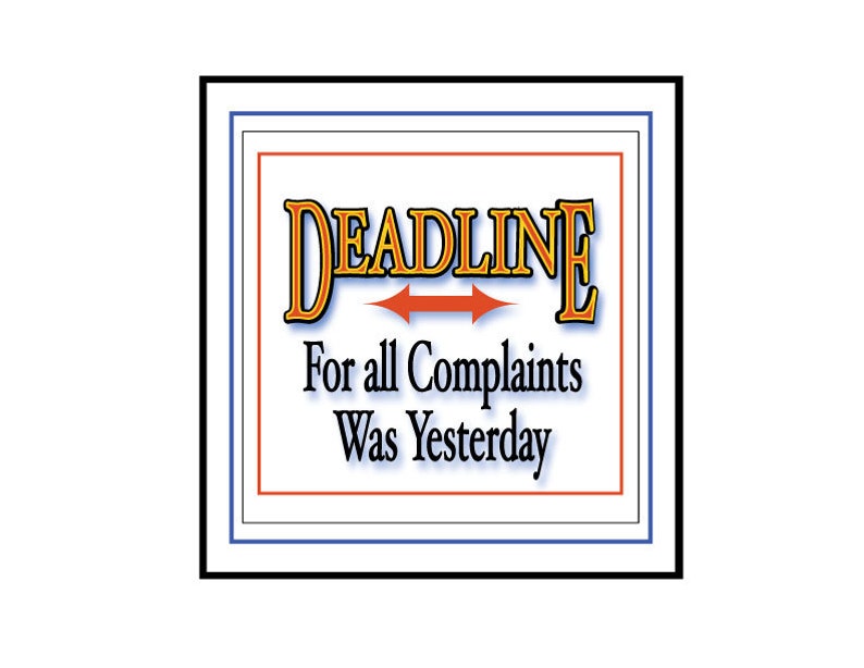 Funny Work Sign Deadline for Complaints Signno Whining Sign - Etsy