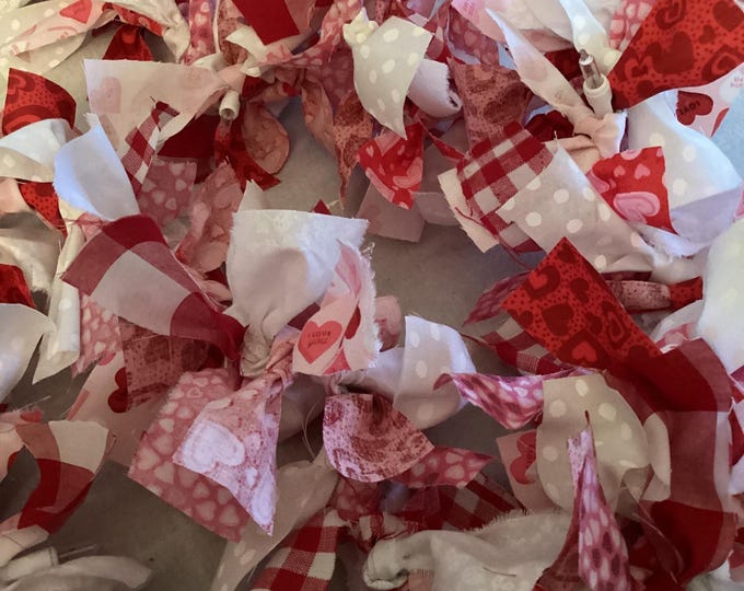 10’ Rag Garland, Valentine Rag 50 Clear Light Garland, Valentine Spring ...