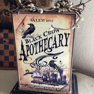 Crow Garland, Wooden Rustic Crow Garland, Primitive Homespun Black ...