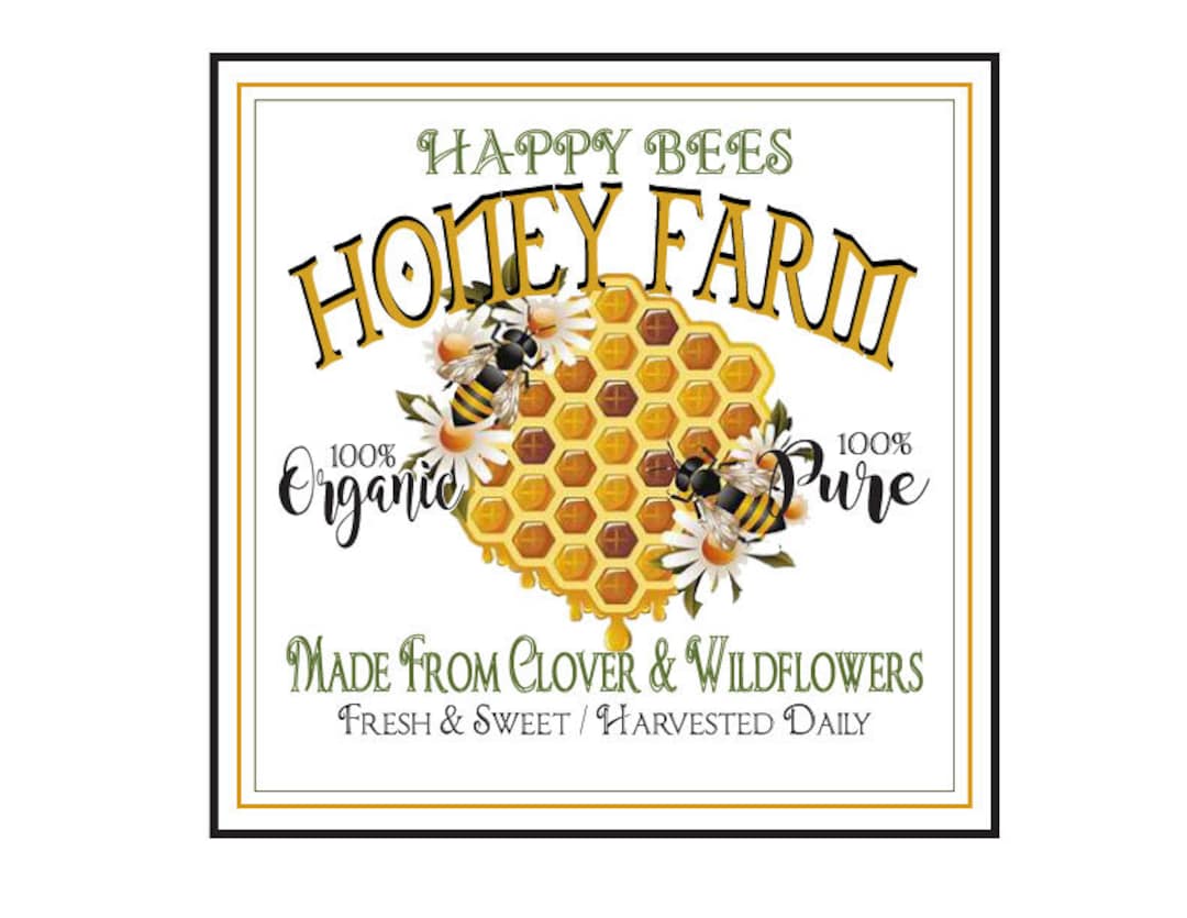 Honey Farm Sign, Happy Bees Sign, Heartfelt Spring/summer Sign, Country ...