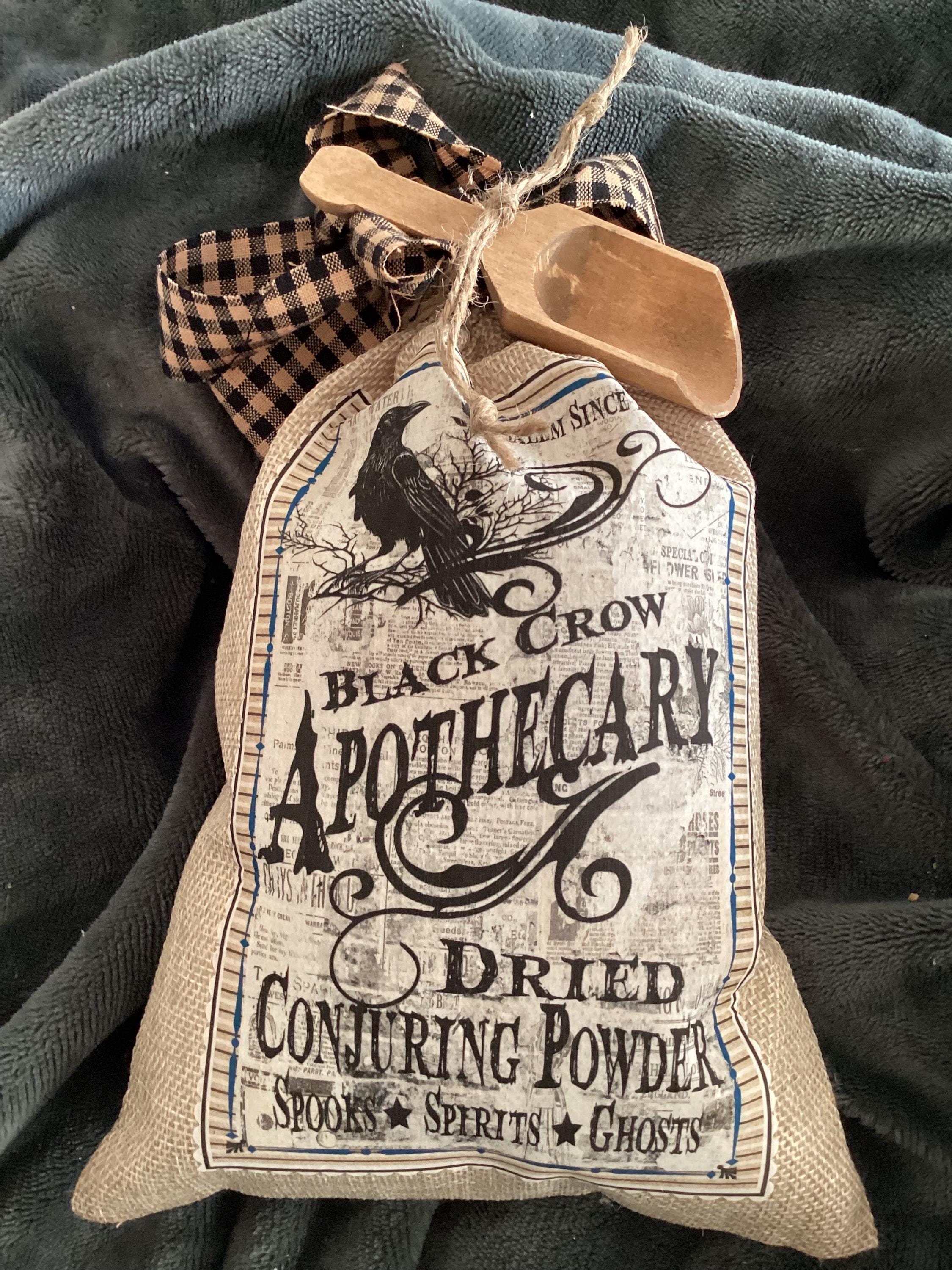 Burlap Pantry Bag: Black Crow Dried Potion Powder, Apothecary Bag - Etsy