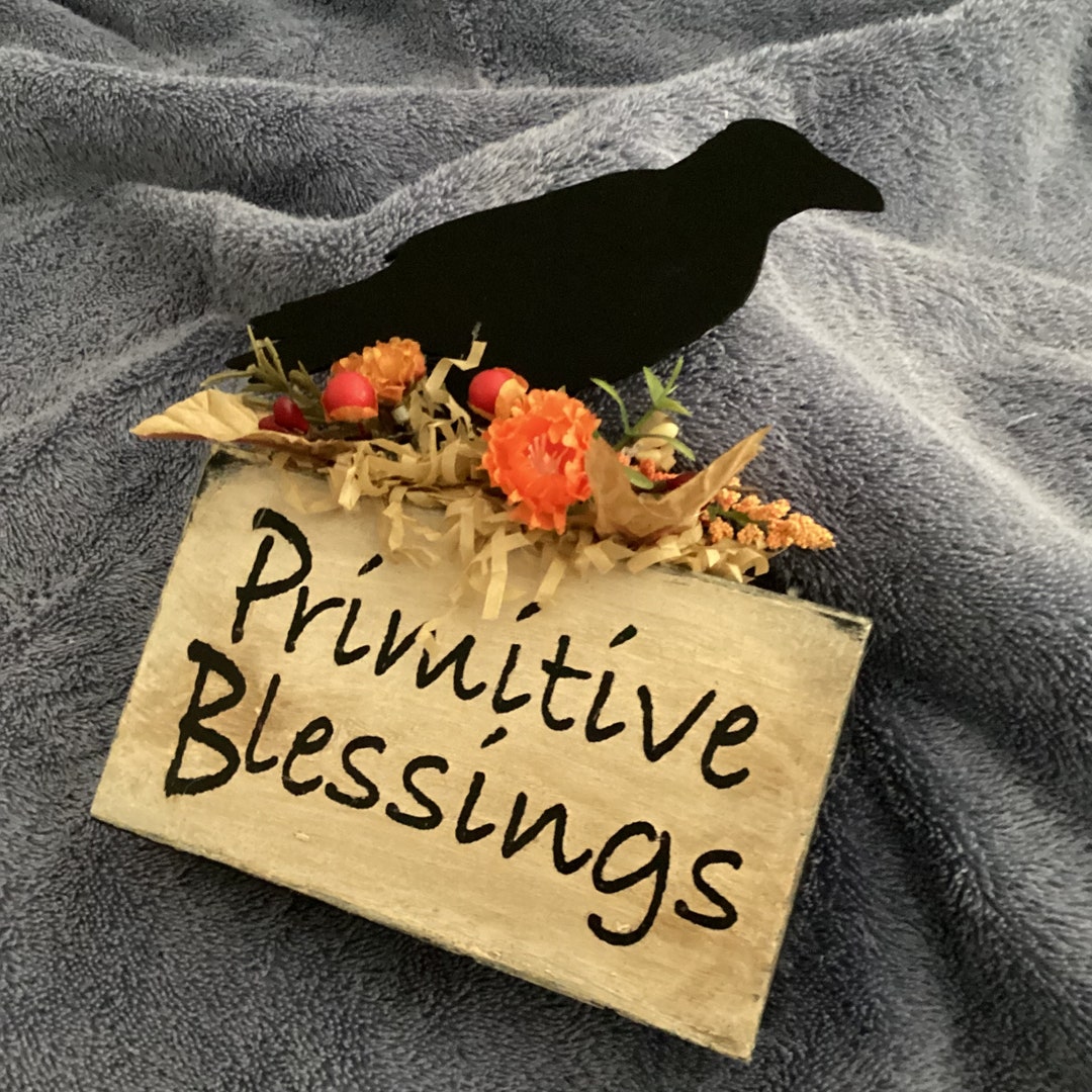 Crow Sign Primitive Blessings Crow Sign - Etsy