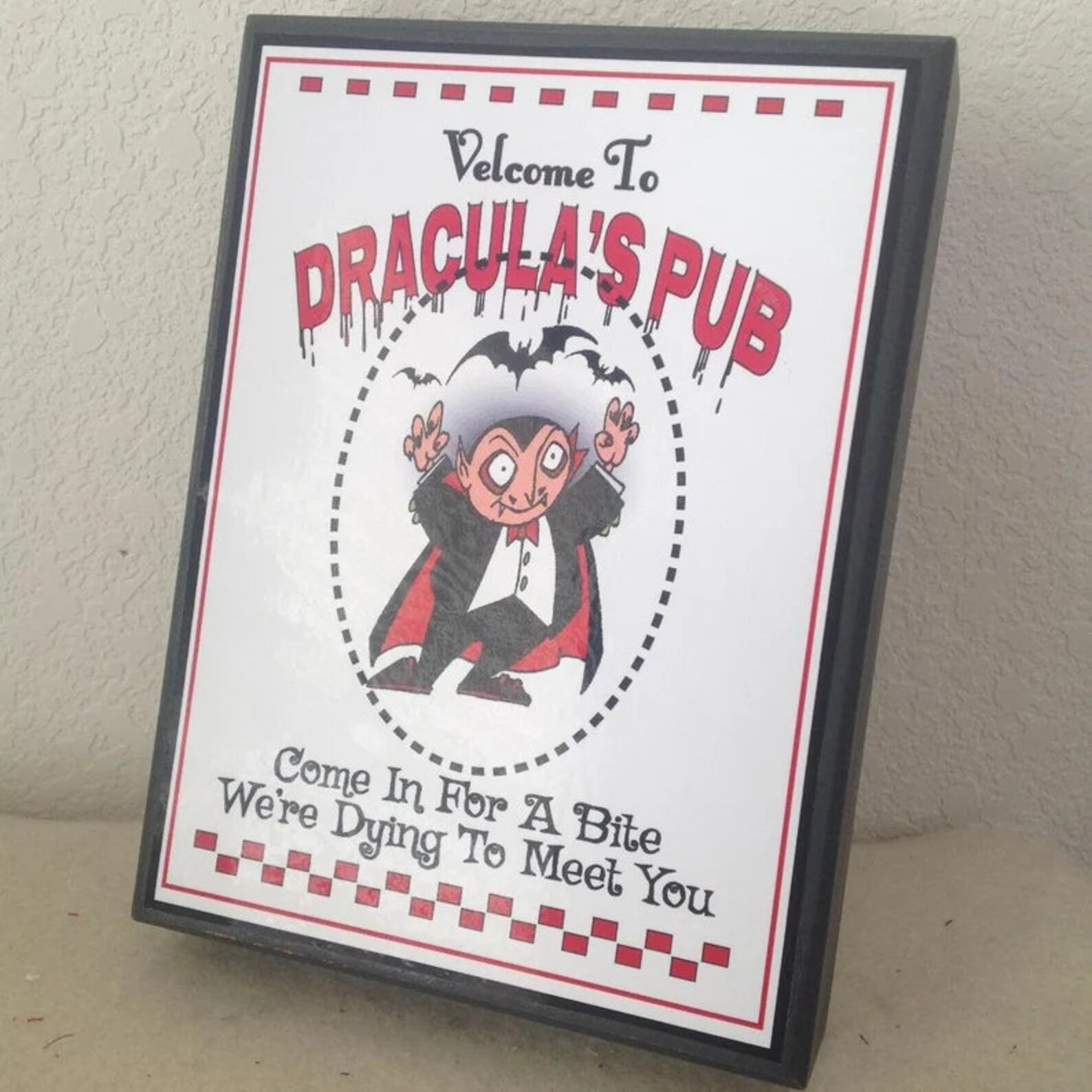 Halloween Signs, Draculas Pub Sign, Witch Shoes Sign, Broom Company ...