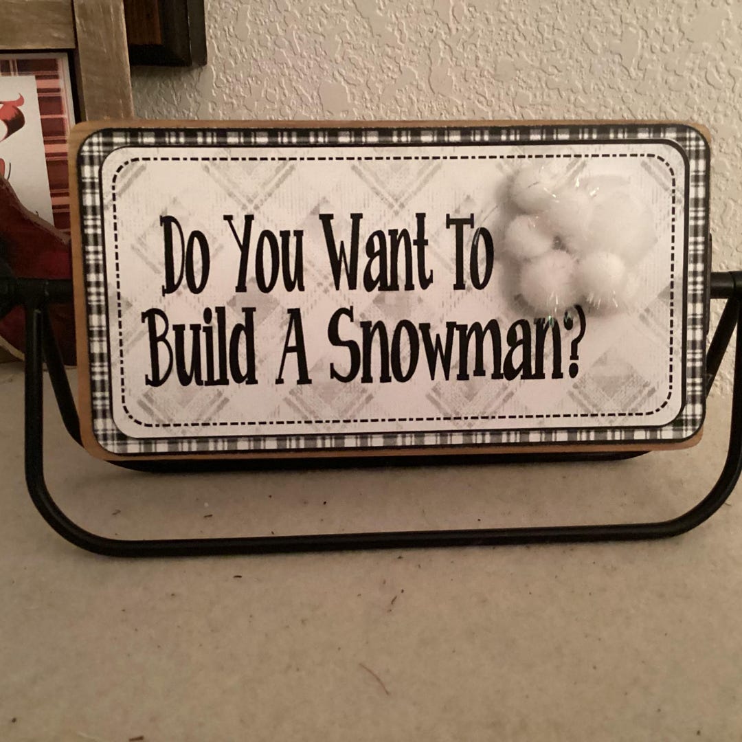 Build A Snowman Sign, Snowball Fright Rotating Sign - Etsy