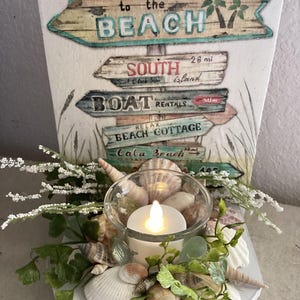 Beach Cutting Board Breadboard Sconce Sign, Sea Shells Sconce, Seaside ...