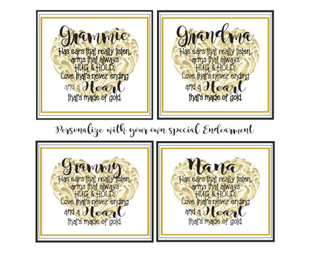 Golden Heart Grammie Sign: Grandmother Gift, Home Decor - Etsy