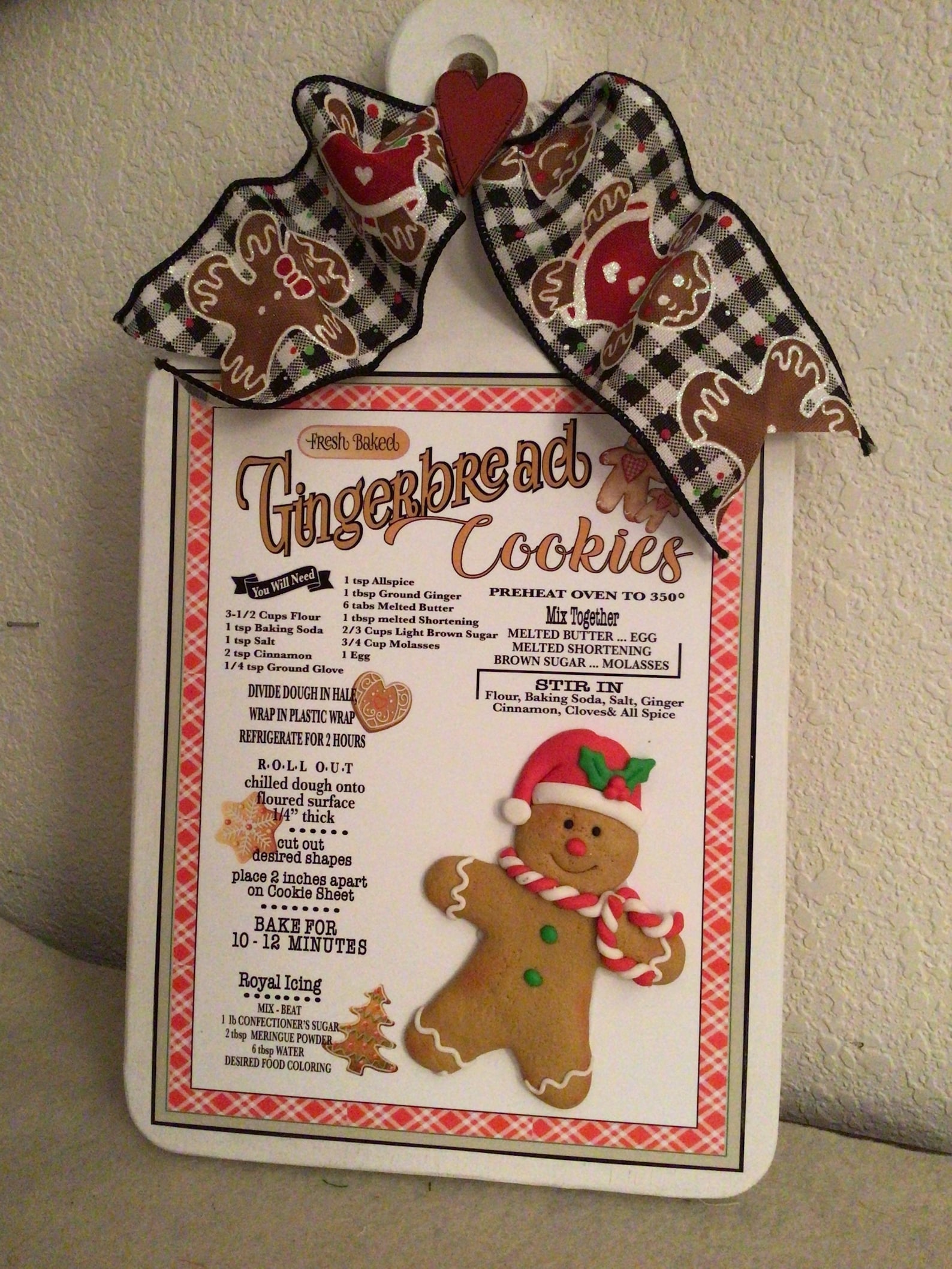 Christmas Santa Sugar Cookie Recipe Sign Heavy Wood - Etsy