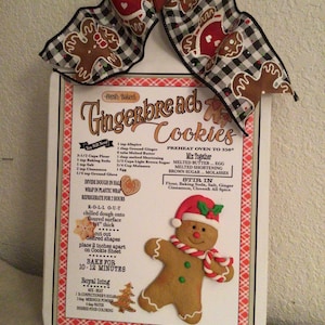 Christmas Mrs Claus’ Handmade Sugar Cookie Recipe Cutting Board Sign ...