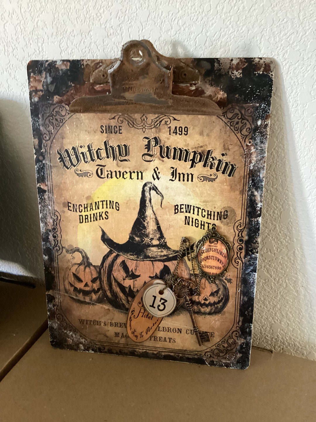 Grunge Halloween Clipboard, Dark Academia Decor, Spooky Clipboard ...