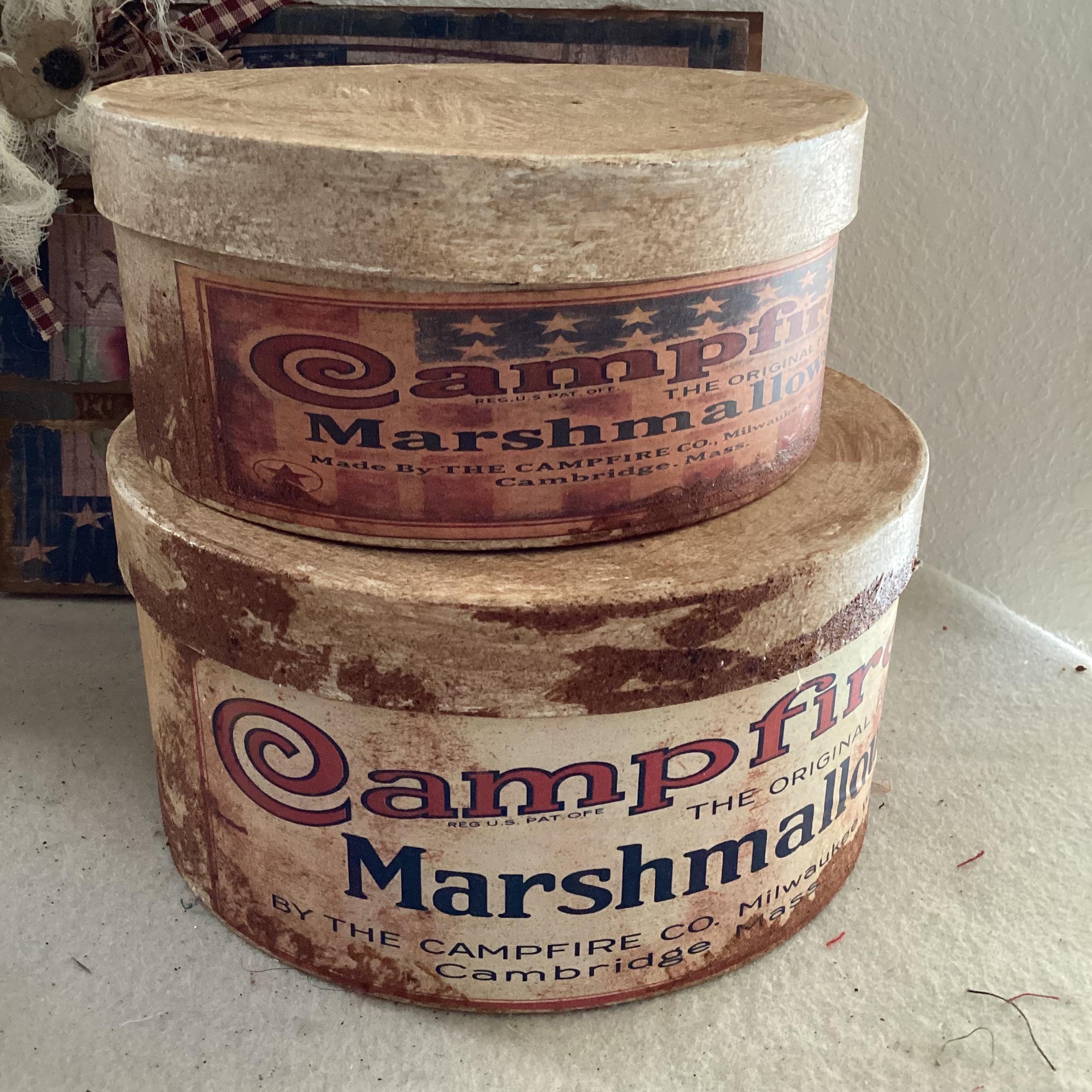 Stacking Marshmallow Boxes: Retro Campfire Marshmallow Two Sided ...
