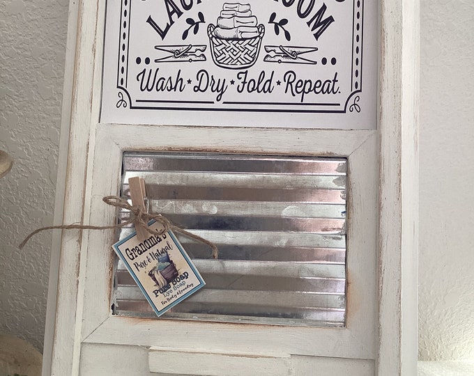 Personalized Handmade Washboard, White Wood Washboard, Medium Laundry ...