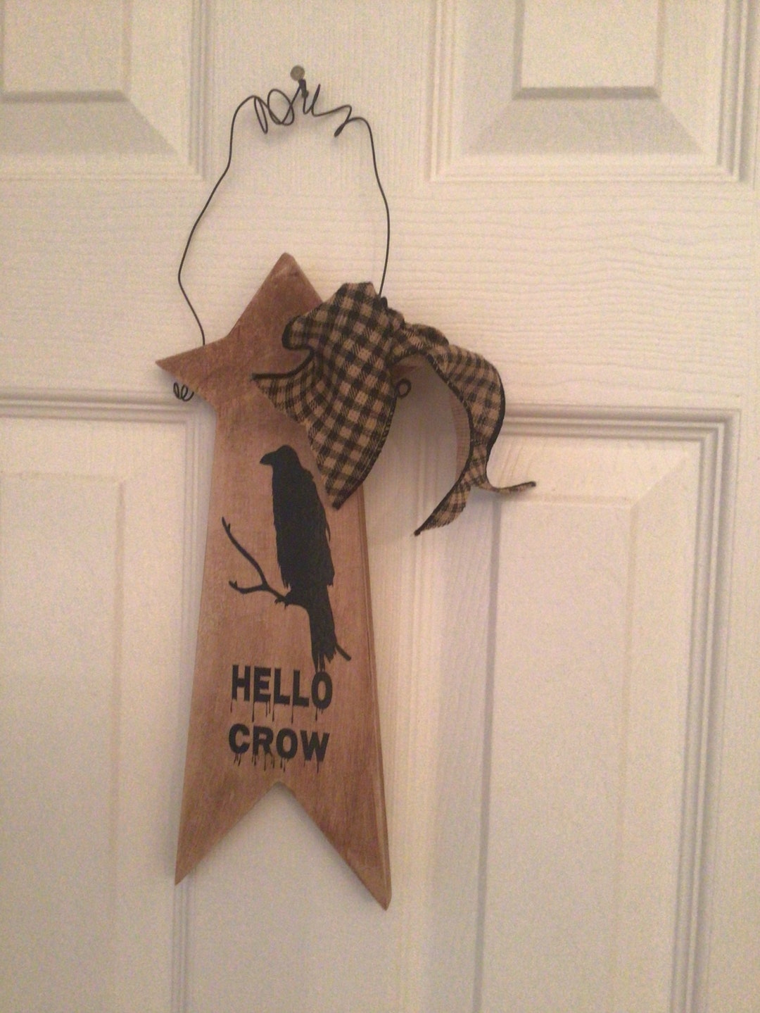 Rustic Hello Crow Sign, Hello Crow Wood Sign, Crow Wood Star Sign, Old ...