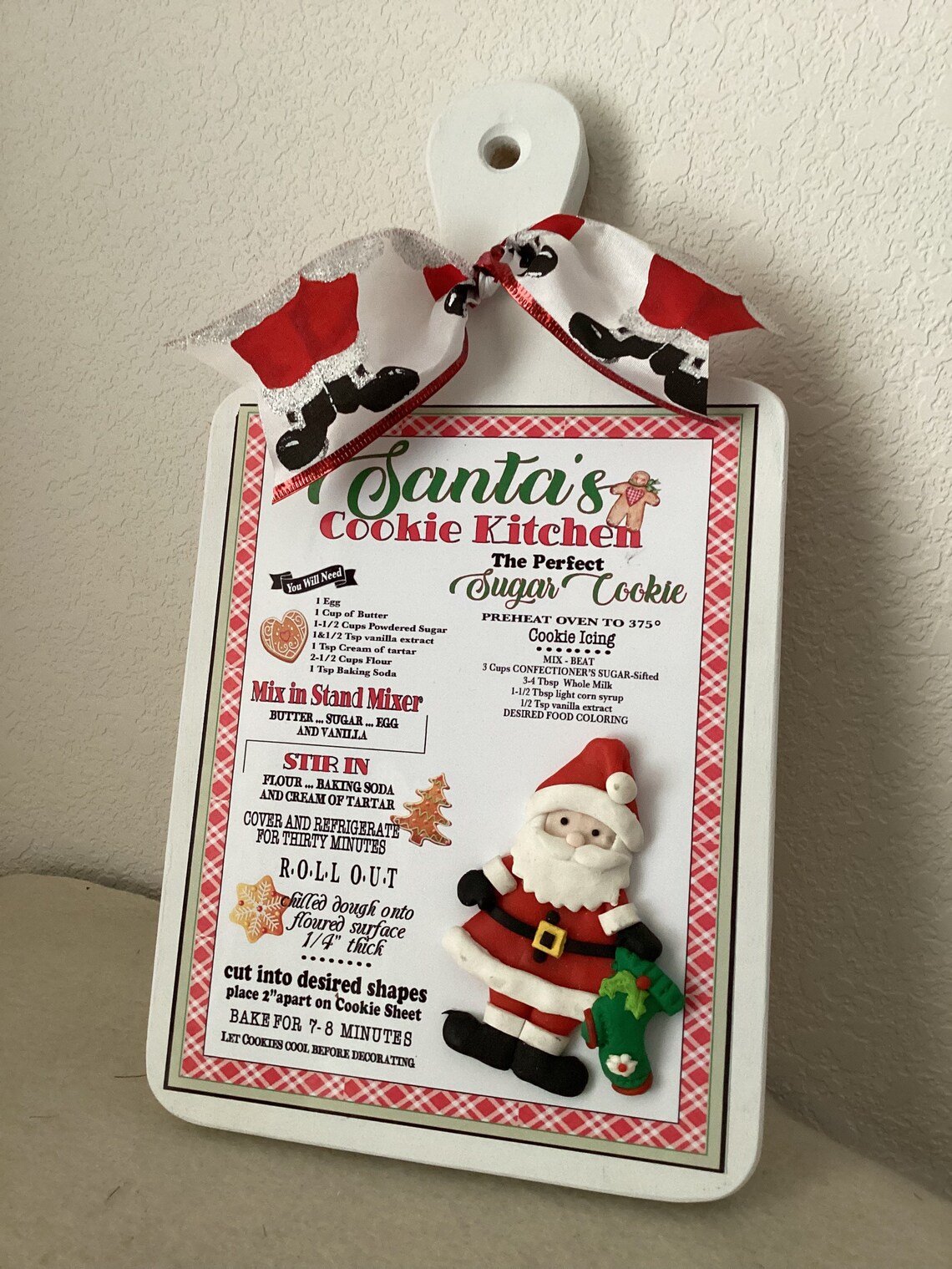Christmas Santa Sugar Cookie Recipe Sign Heavy Wood - Etsy