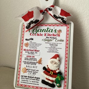 Christmas Mrs Claus’ Handmade Sugar Cookie Recipe Cutting Board Sign ...