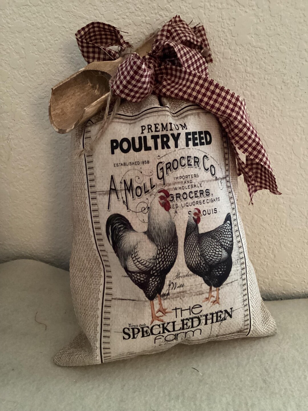 Burlap Pantry Bag: Faux Poultry Feed Bag Rustic Farmhouse Decor - Etsy