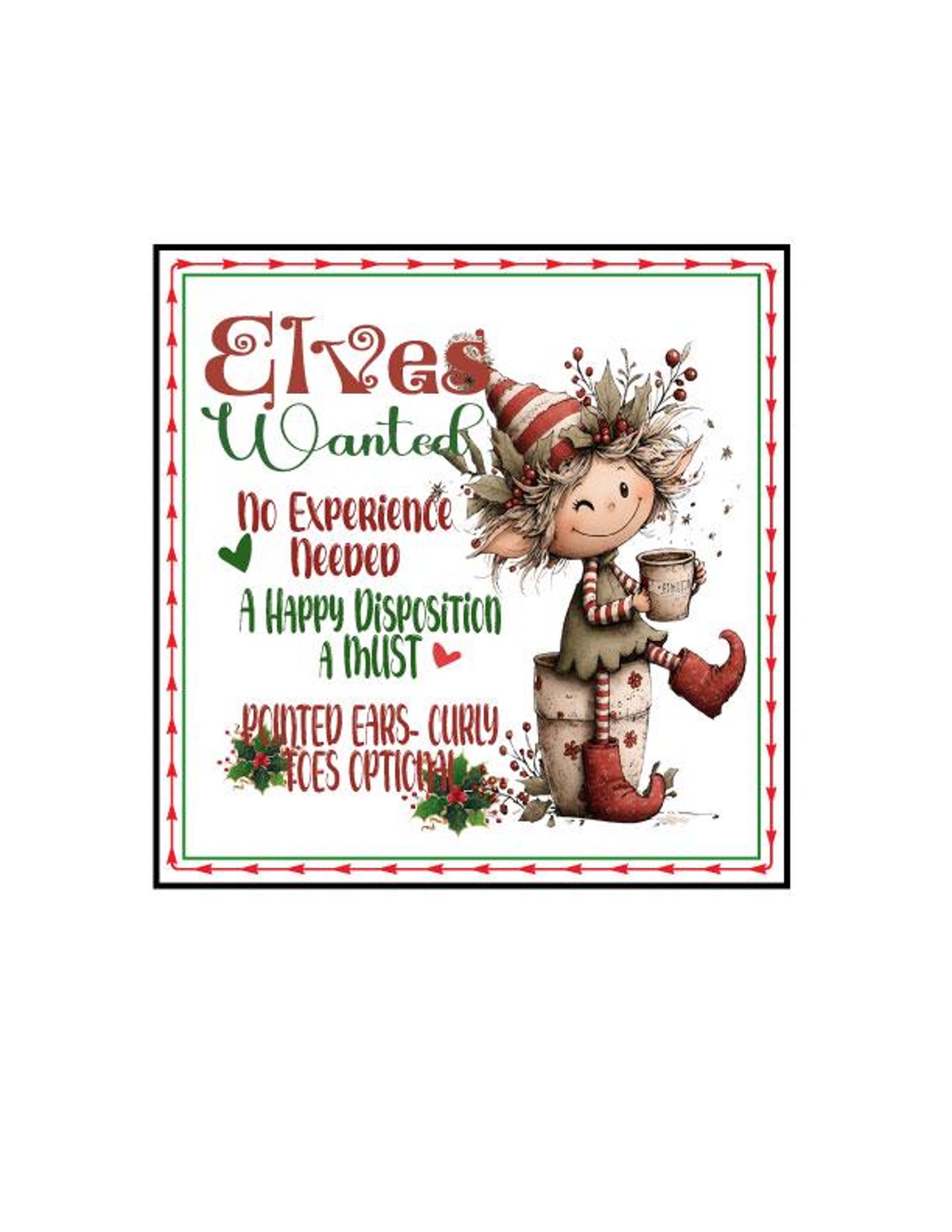 Elves Wanted Sign, Christmas Sign, Elf Sign - Etsy