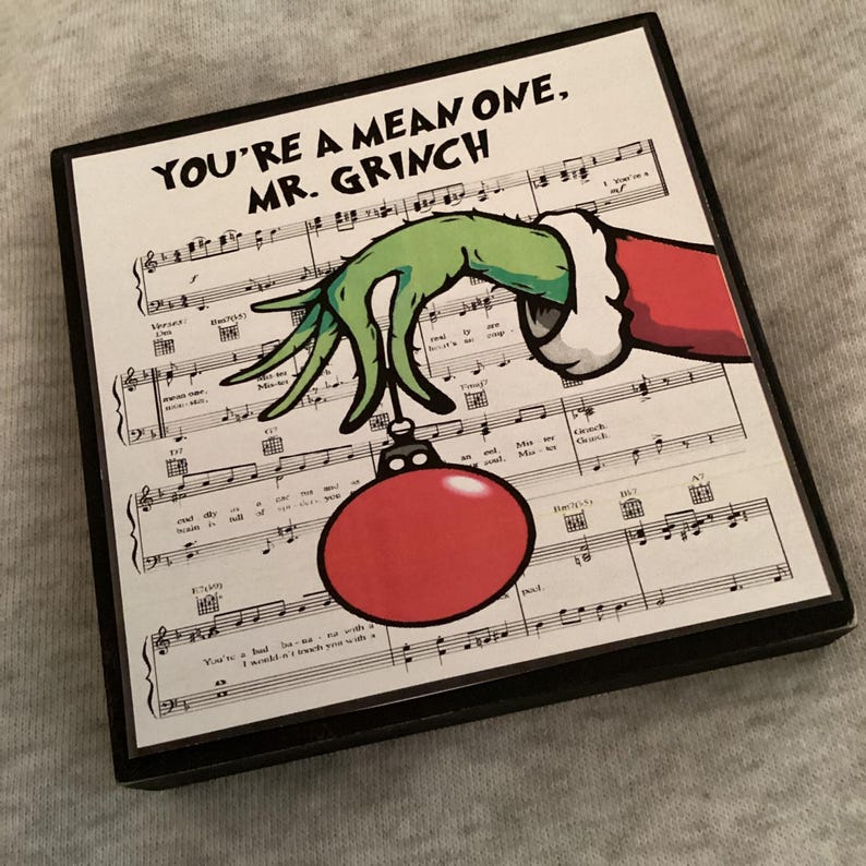 Christmas Tier Tray Sign: Grinchy Retro Tier Tray Sign, Christmas ...