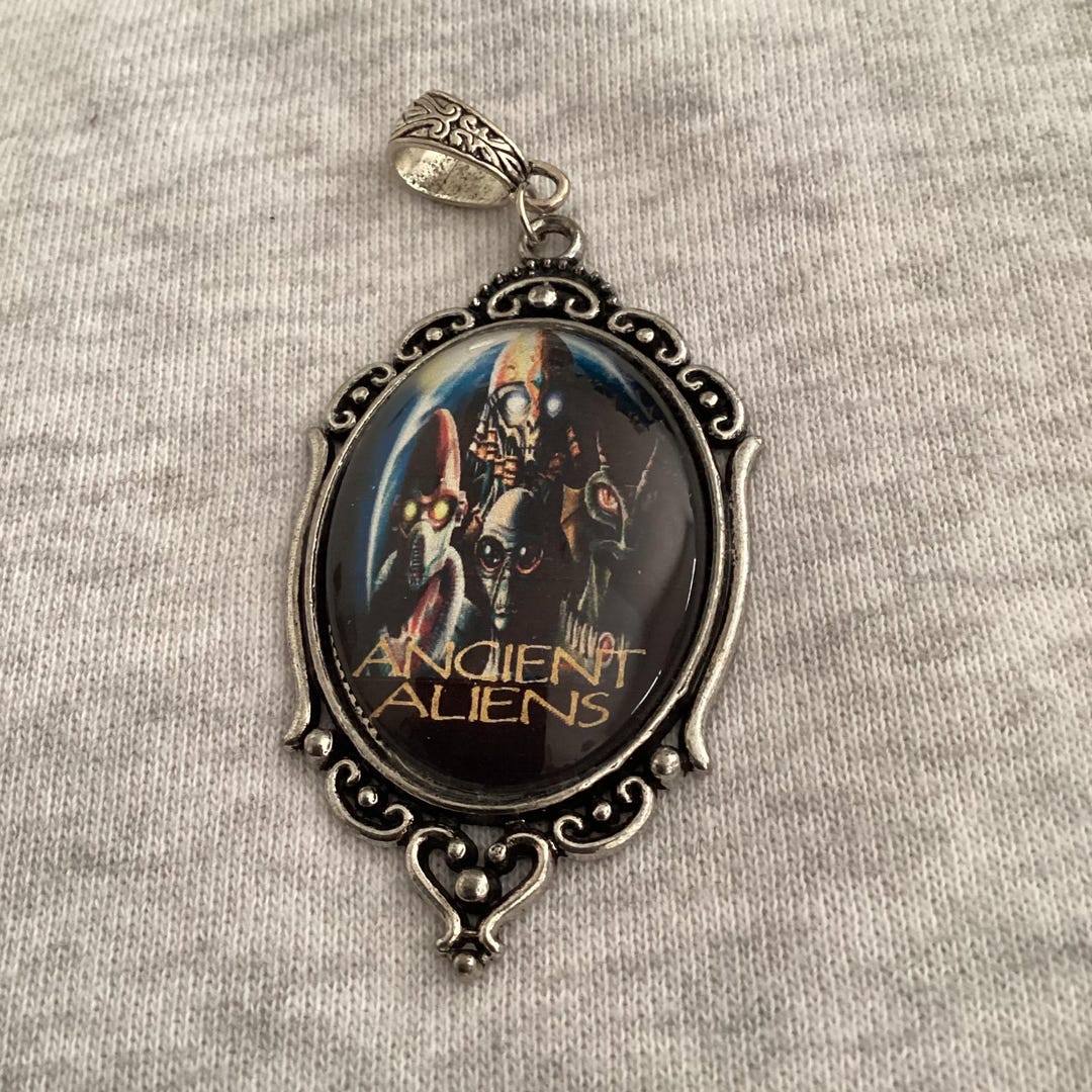 Halloween Gothic Ancient Aliens Necklace, Skeletons Pendant, Seance ...