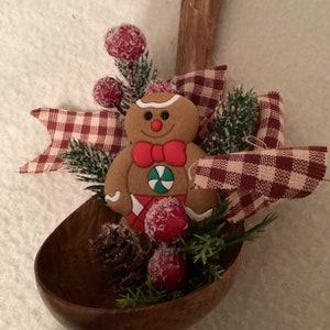 Gingerbread Man Wooden Spoon Ladle, Gingerbread Man Kitchen Decor - Etsy