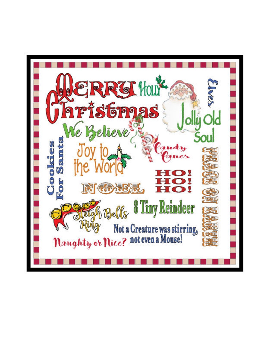 Christmas Words Signs, Santa Claus Sign, Heartfelt Christmas Sign ...